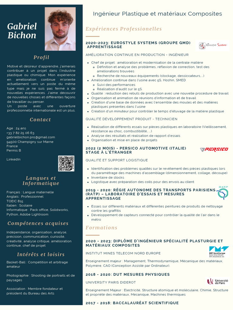 CV Gabriel Bichon | PDF