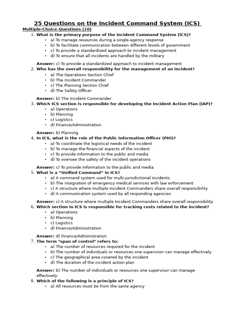 ICS Incident Command S Ystem | PDF