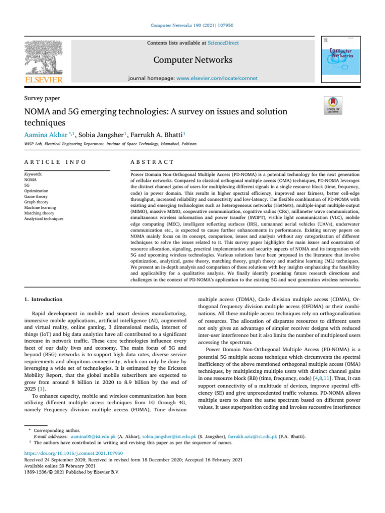Non Orthogonal Multiple Access and 5g Technology | PDF | Mimo | Art