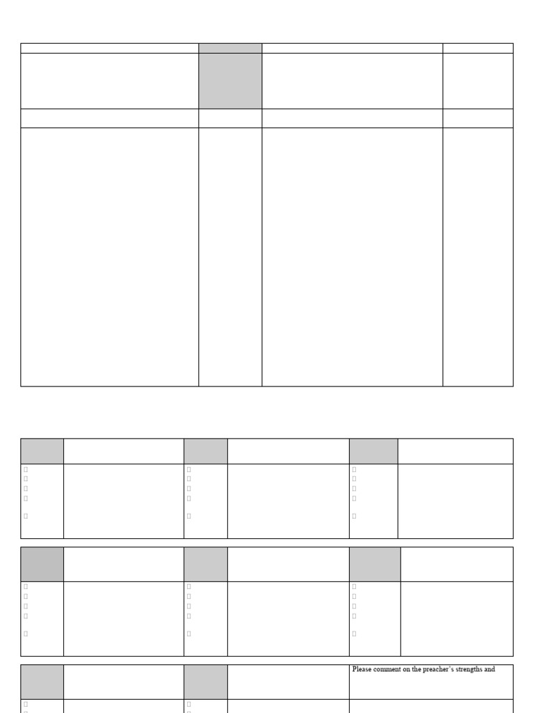 017 Sermon Evaluation Form | PDF