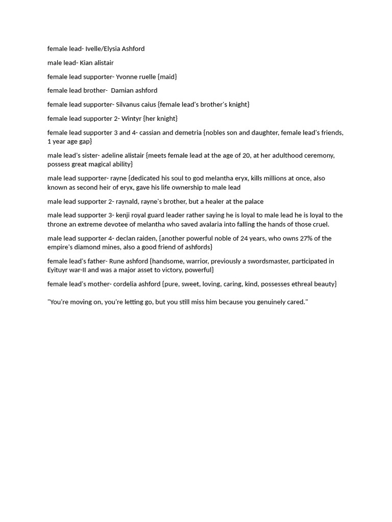 Character Outlines | PDF