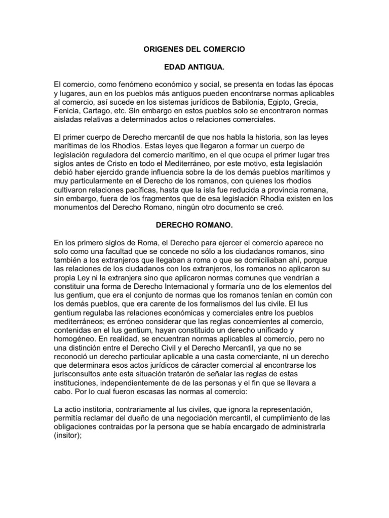 Origenes Del Comercio | PDF