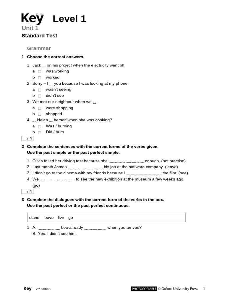 Key2e Level 1 Unit 2 | PDF