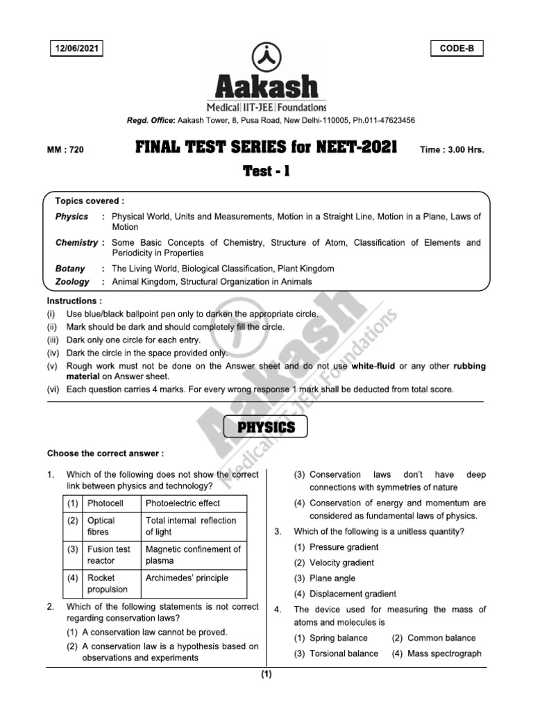 FTS 1 - (Code B) - 12 06 2021 | PDF