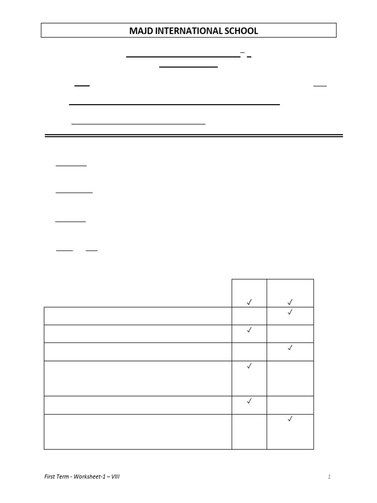 FT Worksheet 1 ICT Answer Key | PDF