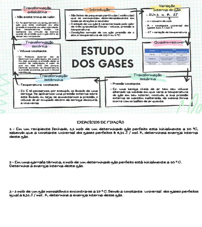 Estudo Dos Gases Com Exercícios | PDF