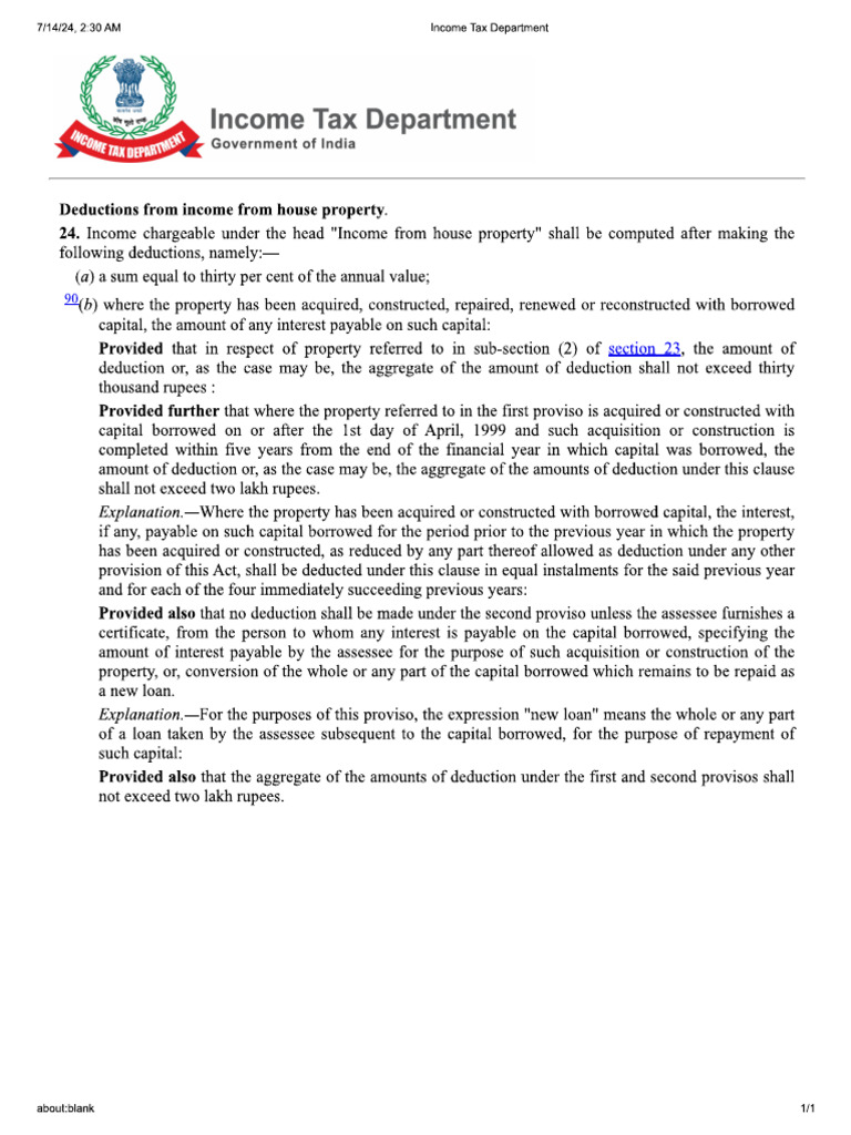 Section 24 Itr | PDF