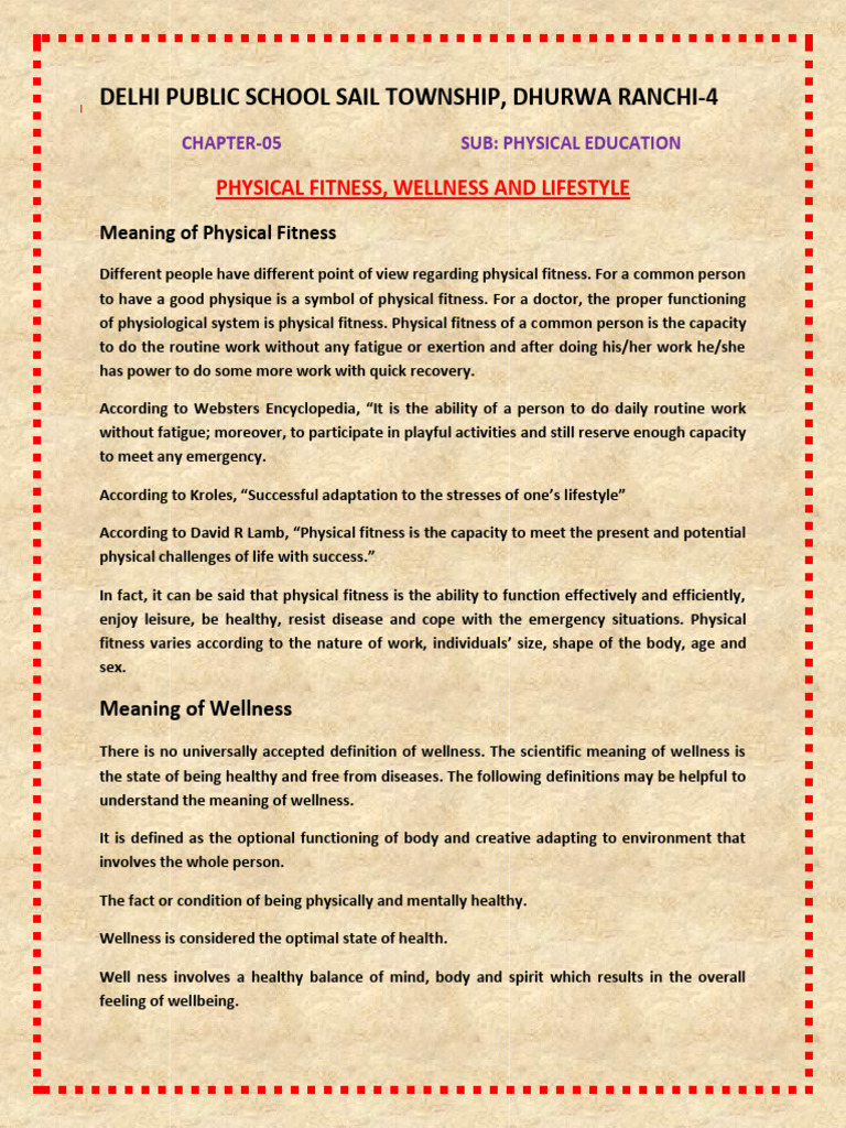 Ch 5 Physical Fitness Health Wellness Pdf Flexibility Anatomy