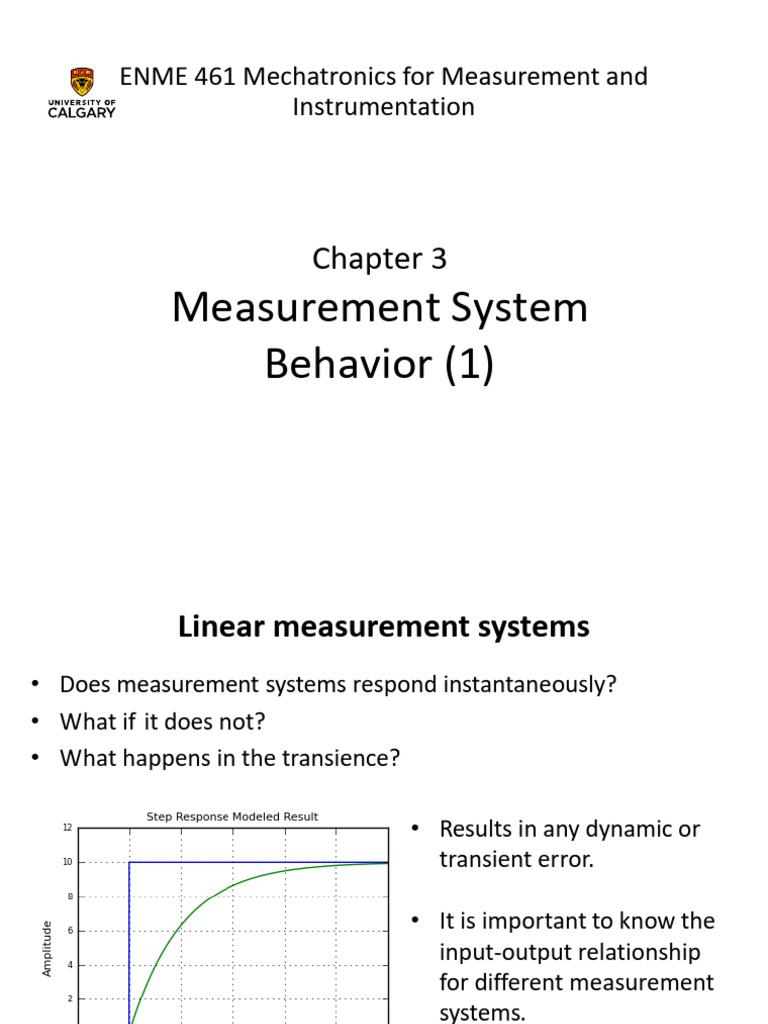ENME 461.Chapter 3. Measurement System Behavior (1) - System - note | PDF
