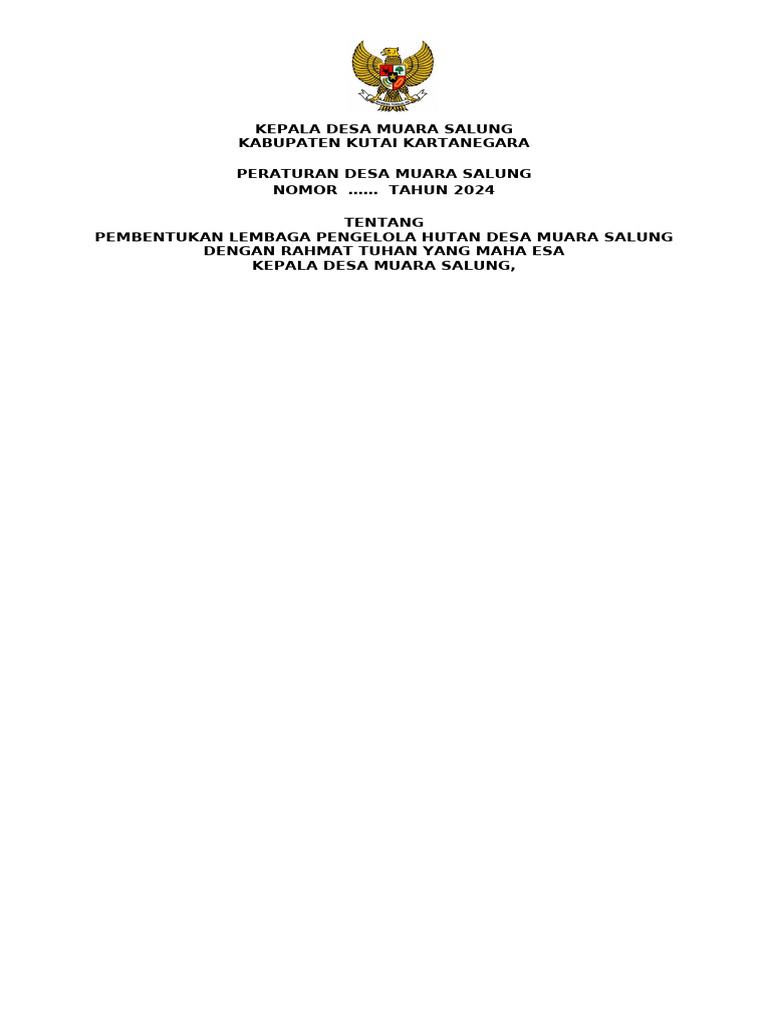 01 - Muara Salung - Perdes Pembentukan LPHD - 2021 | PDF