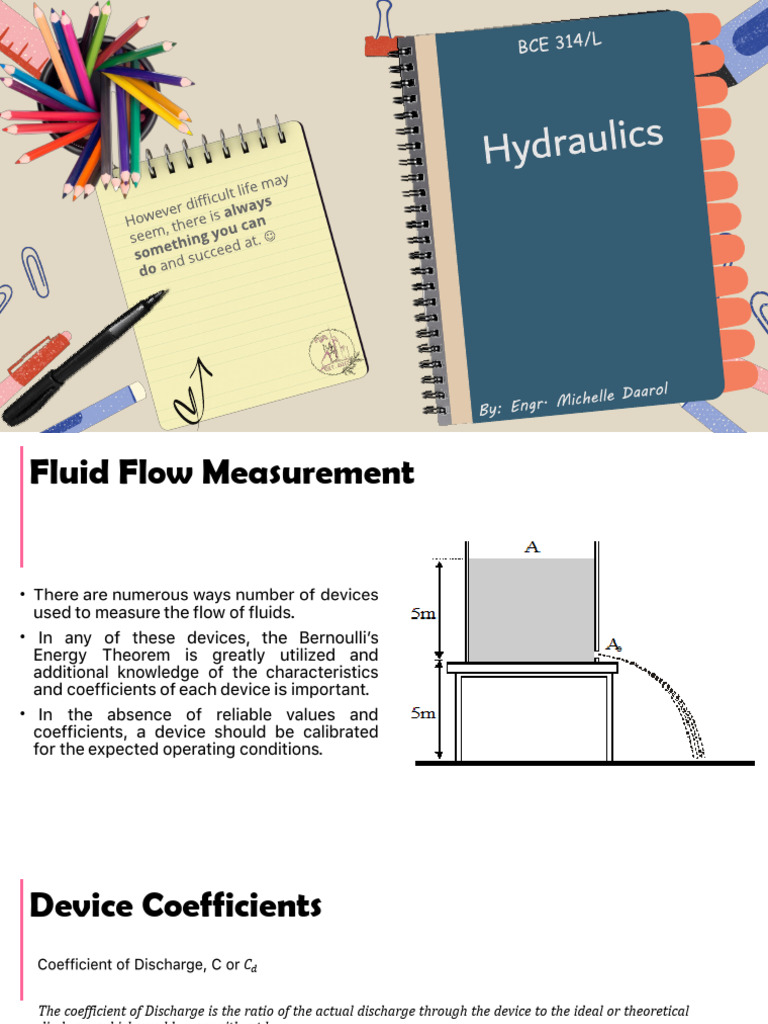 BCE 314 Lecture 11 Fluid Flow Measurement | PDF