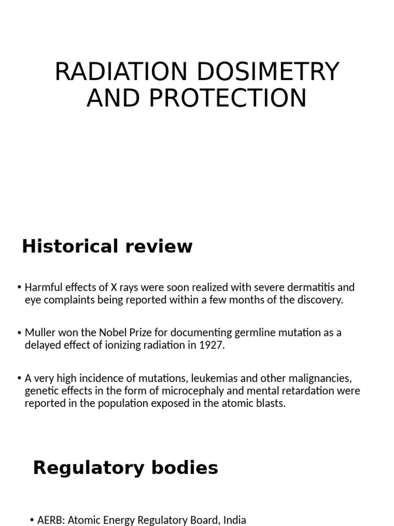 Radiation Dosimetry and Protection 2 | PDF | Absorbed Dose | Radiation ...