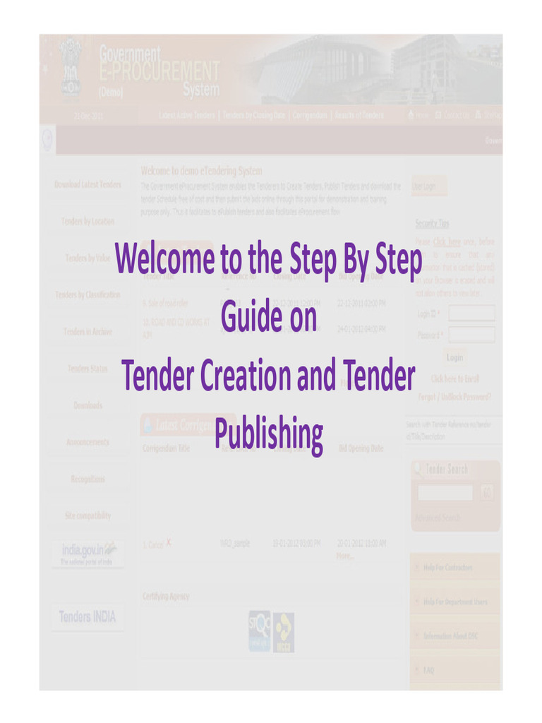 Create Publish ETender | PDF