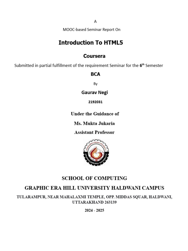 HTML - Mooc - File - Report (GAURAV NEGI) | PDF