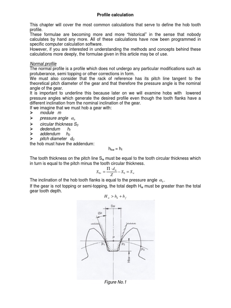 Profile Calculation | PDF | Gear | Circle