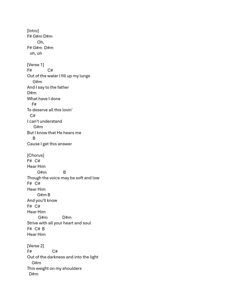 Hear Him - Chart | PDF