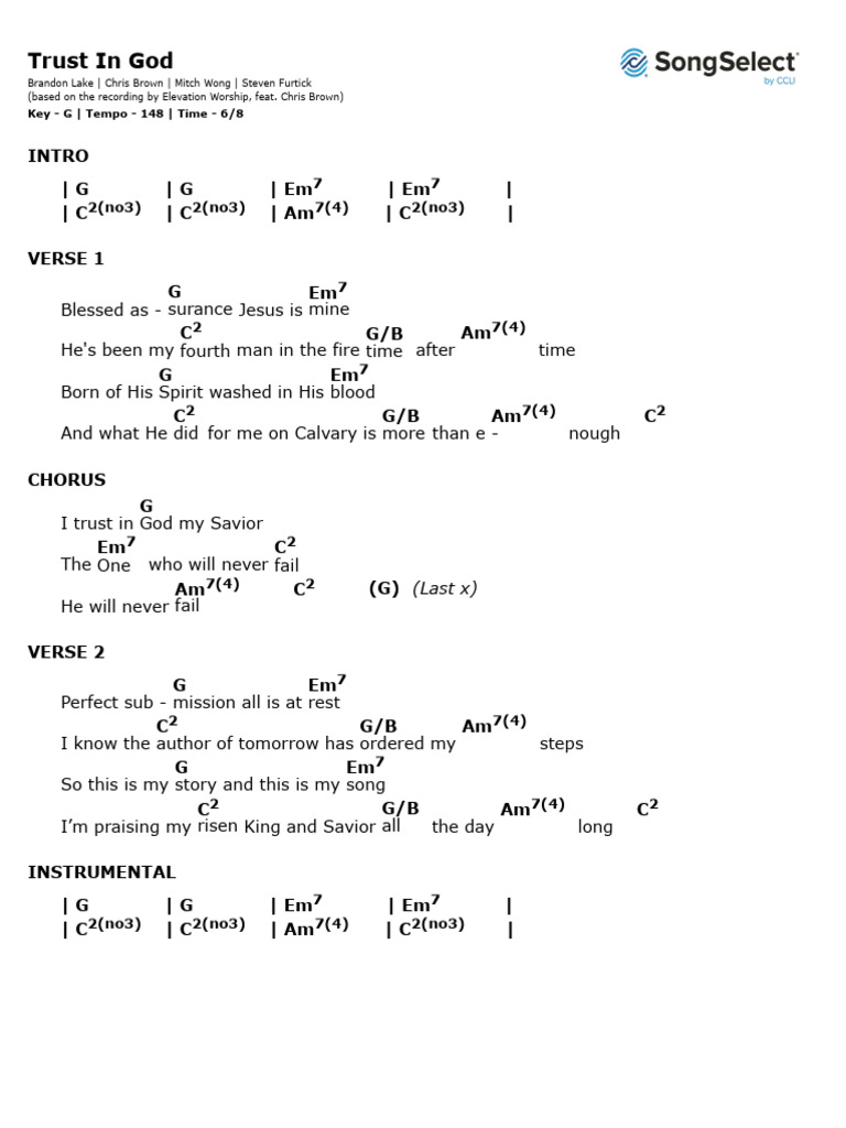 Trust in God-chords-G | PDF