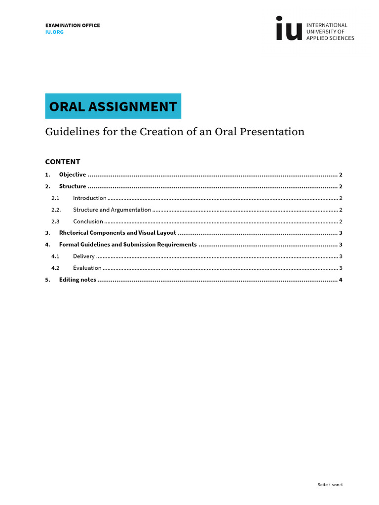 Guidelines - Oral Assignment - 2 | PDF