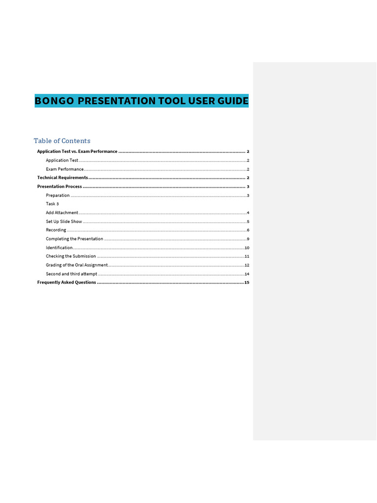 Bongo Presentation Tool User Guide | PDF