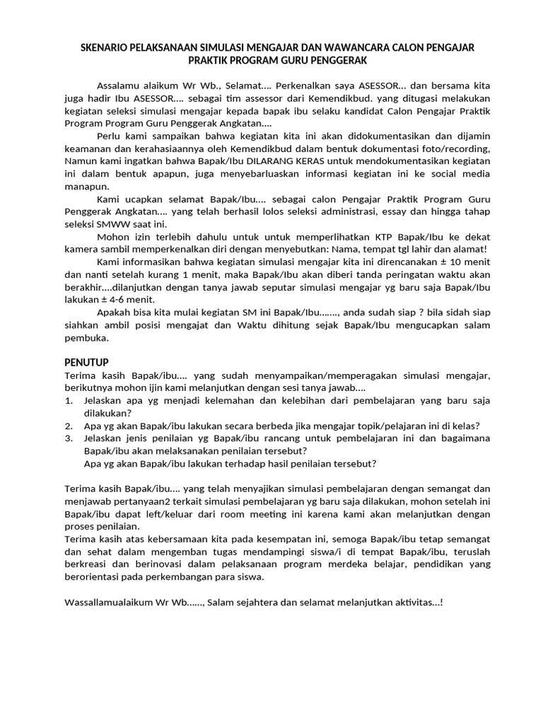 Skenario SMWW CPP | PDF