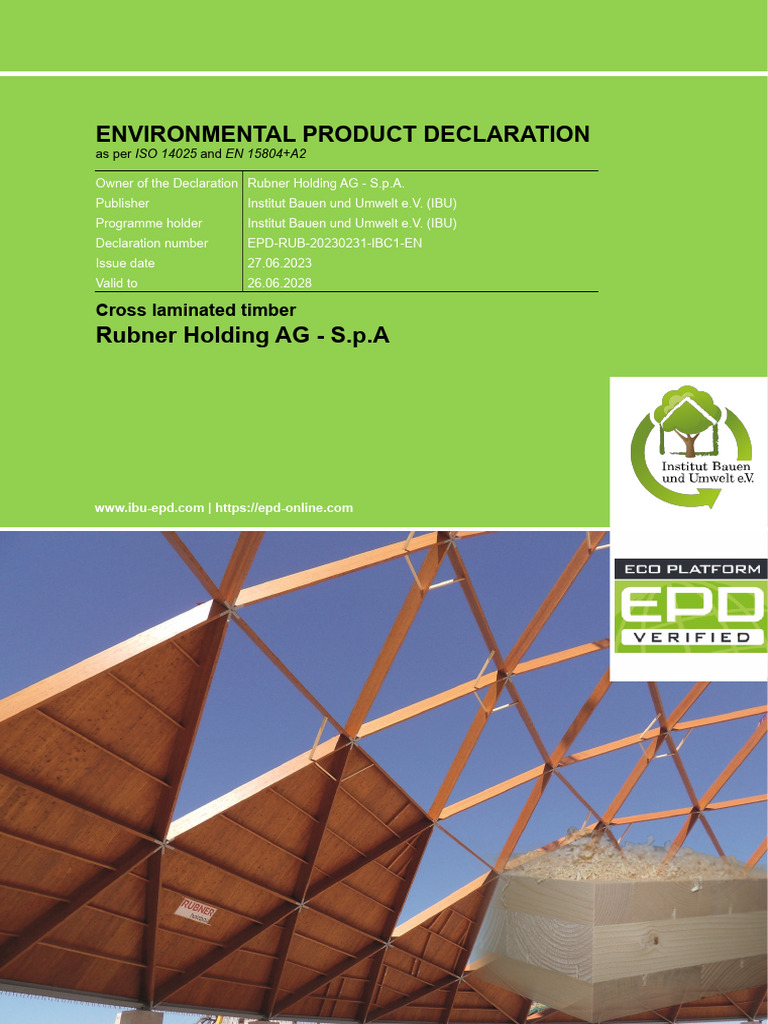 Environmental Product Declaration: Cross Laminated Timber | PDF