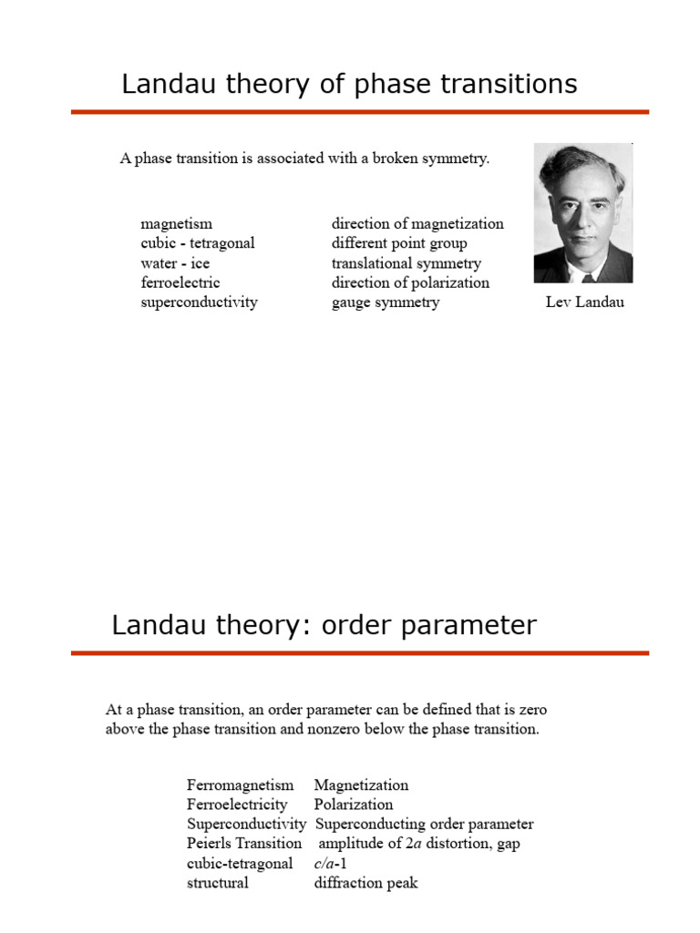 Landau Theory of Phase Transitions | PDF