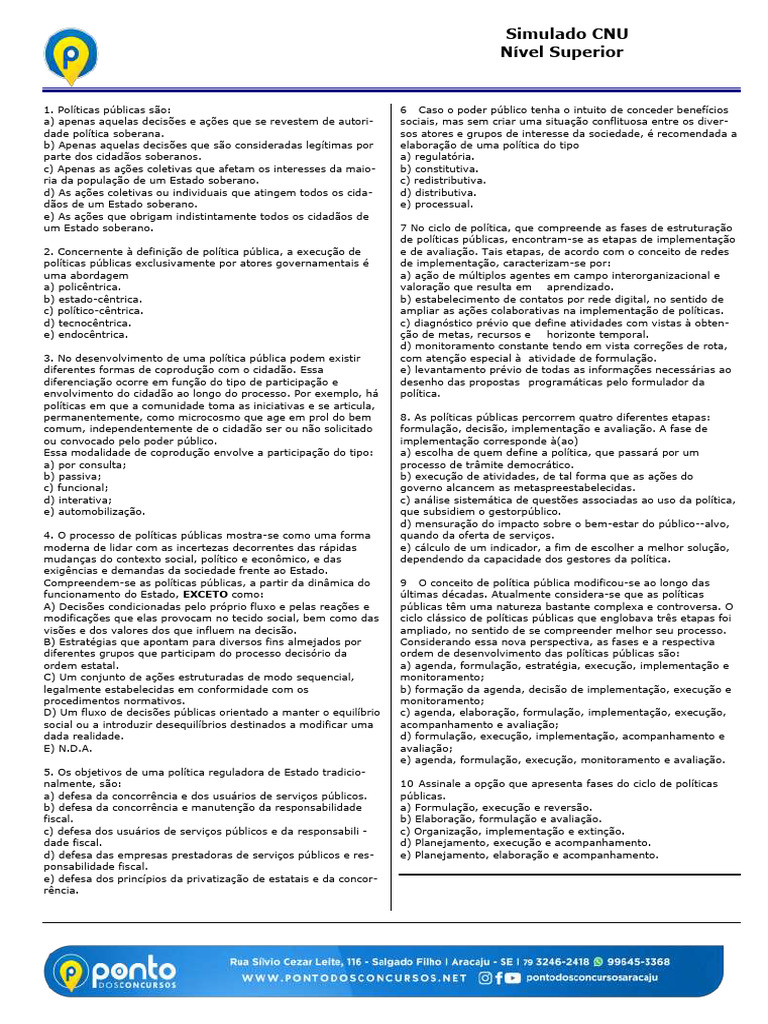 Simulado CNU Nível Superior | PDF