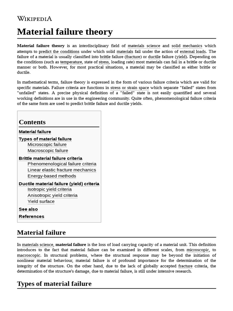 Material Failure Theory | PDF