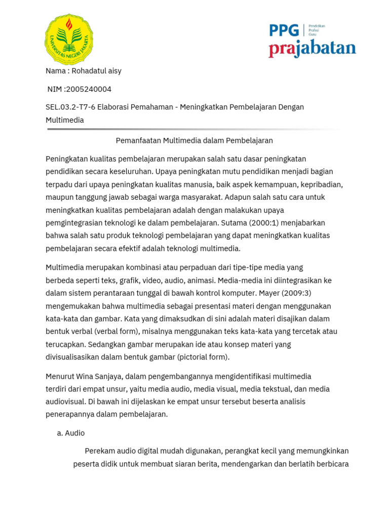 TOPIK 7 - ELABORASI PEMAHAMAN - TEKNOLOGI BARU - Rohadatul Aisy - PDF - 20240924 - 215933 - 0000 ...