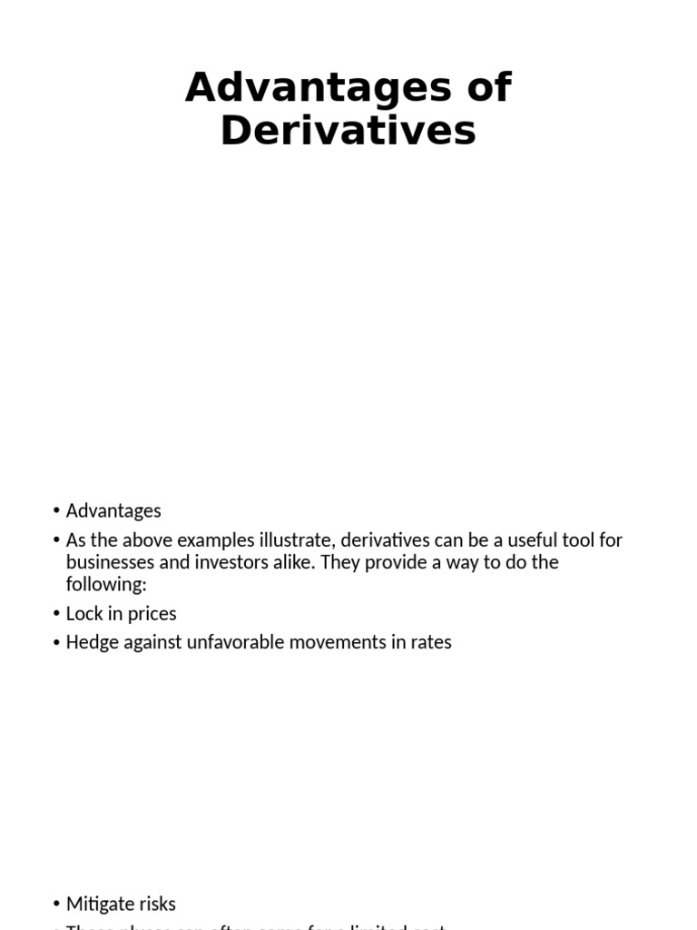 Advantages of Derivatives | PDF