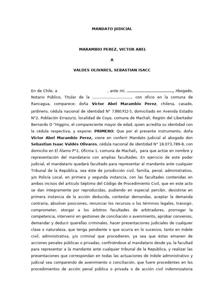 Modelo de Mandato Judicial | PDF