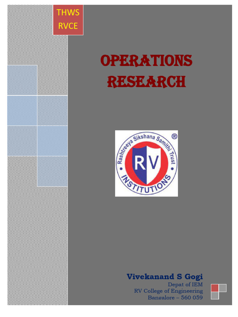 Operations Research | PDF