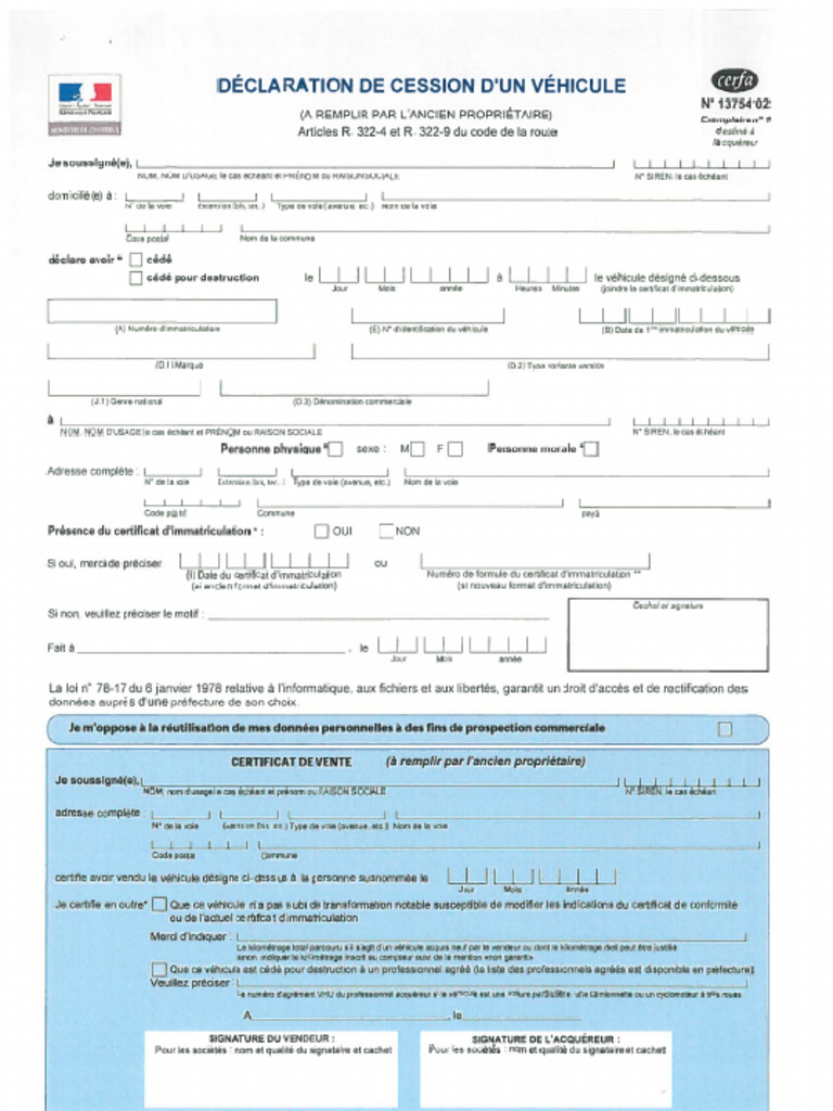 Cerfa 13754 02 | PDF