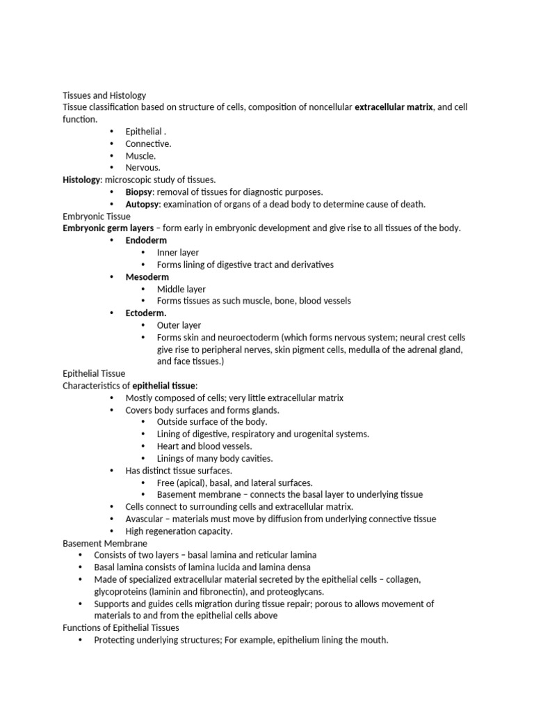 Chapter 04 Tissues | PDF