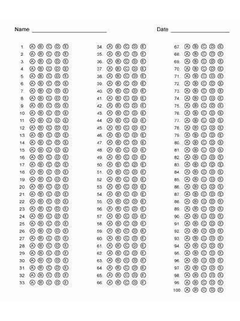 Answer Sheet | PDF