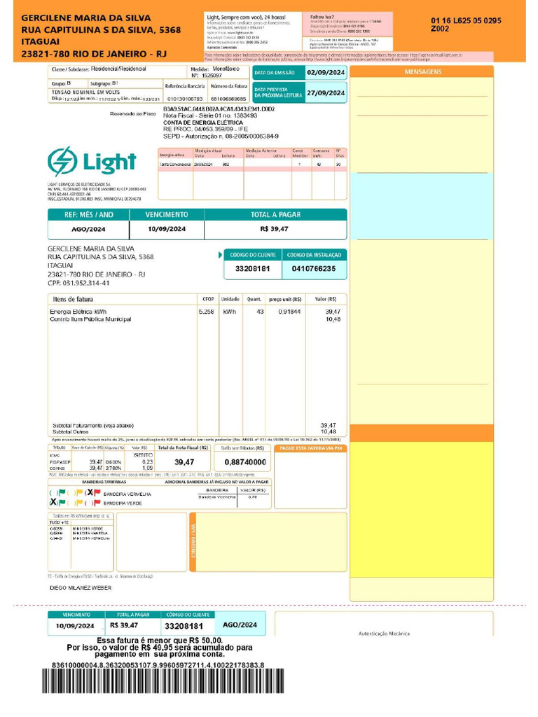 Fatura Light - Page 0001 | PDF