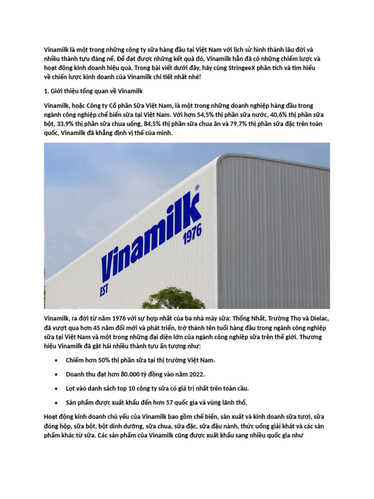 Phân Tích Vinamilk | PDF