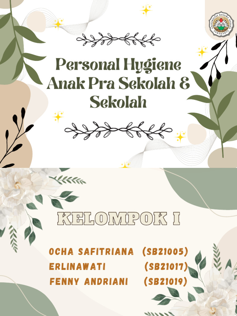 Personal Hygiene Anak Pra Sekolah Sekolah Pdf
