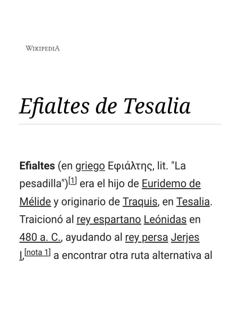 Efialtes de Tesalia | PDF