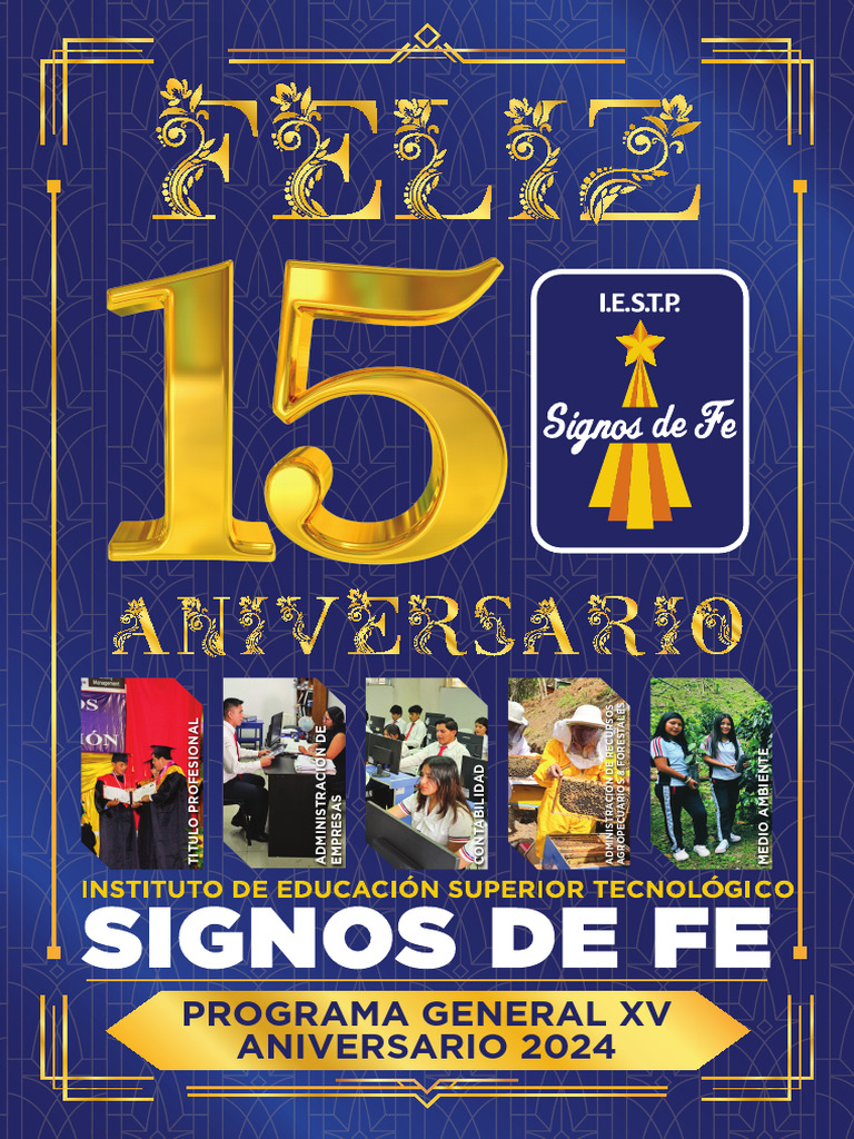 Programa de Festejos XV Aniversario - IESTP - Signos de Fe | PDF