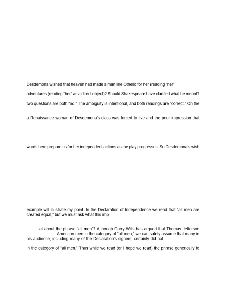 Language, Misconceptions, and Authorial Intention in Literature | PDF