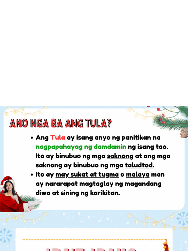 Mga Uri at Elemento NG Tula | PDF