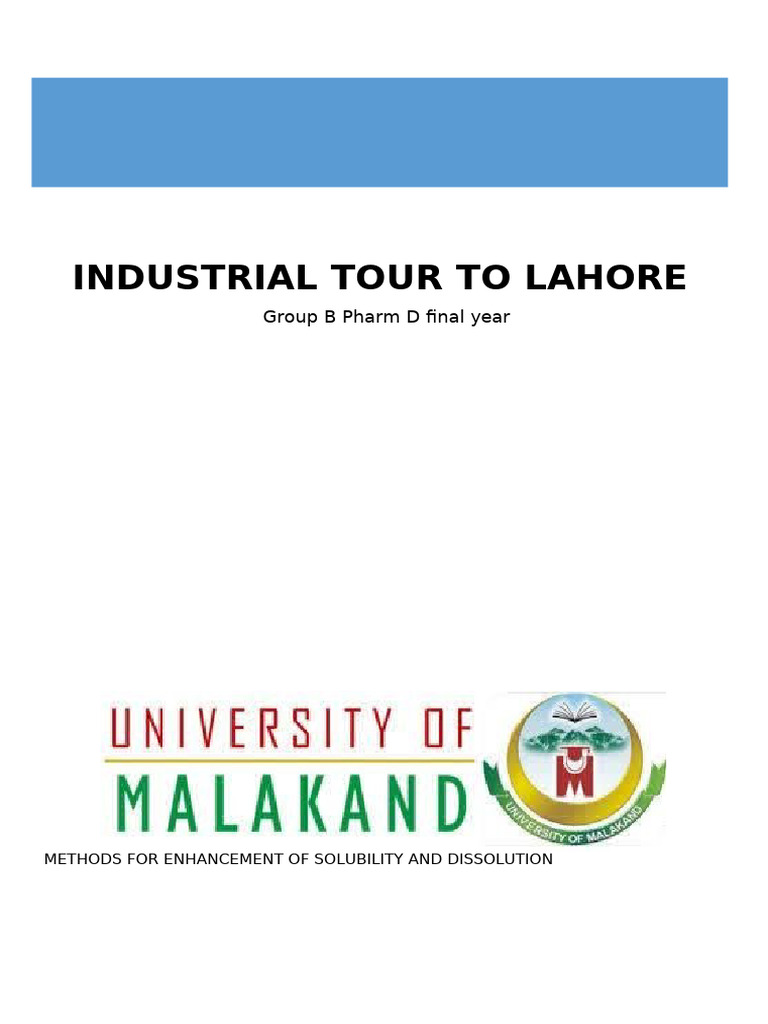 Industrial Tour Report Group B (18-3 | PDF | Tablet (Pharmacy ...