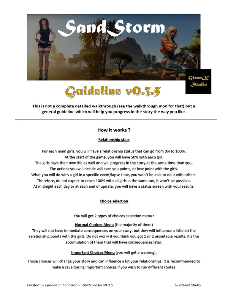 SandStorm Guideline v035 | PDF