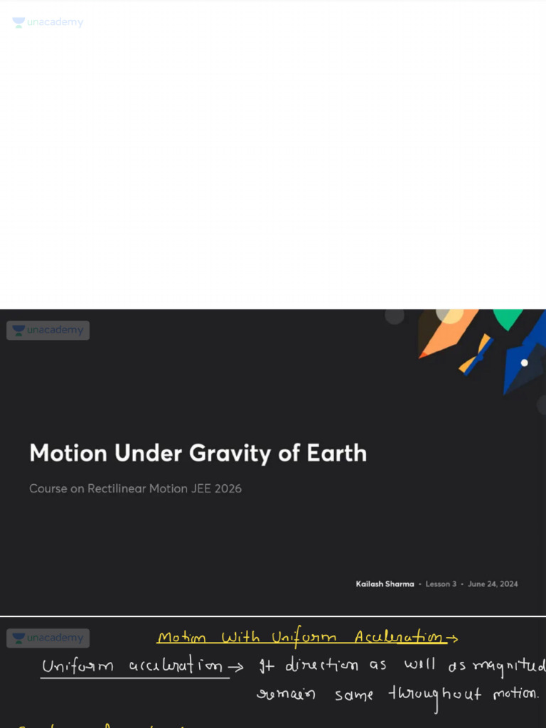 Motion Under Gravity of Earth With Anno | PDF