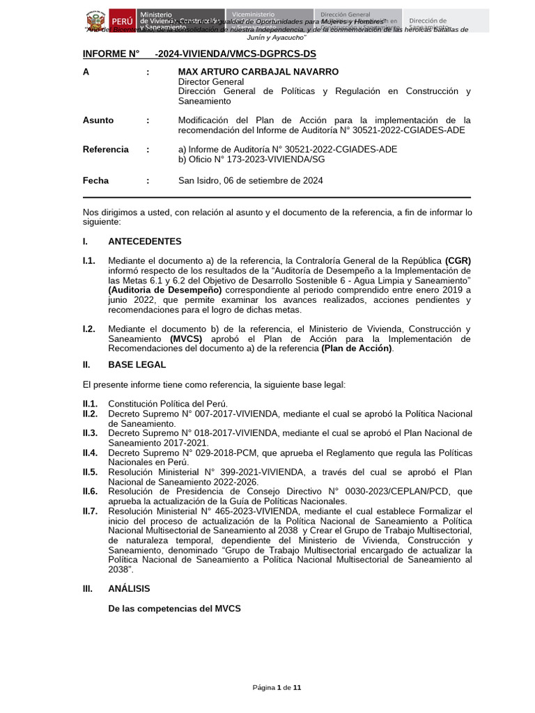 Informe CGR DS Final - 6.9.2024 | PDF