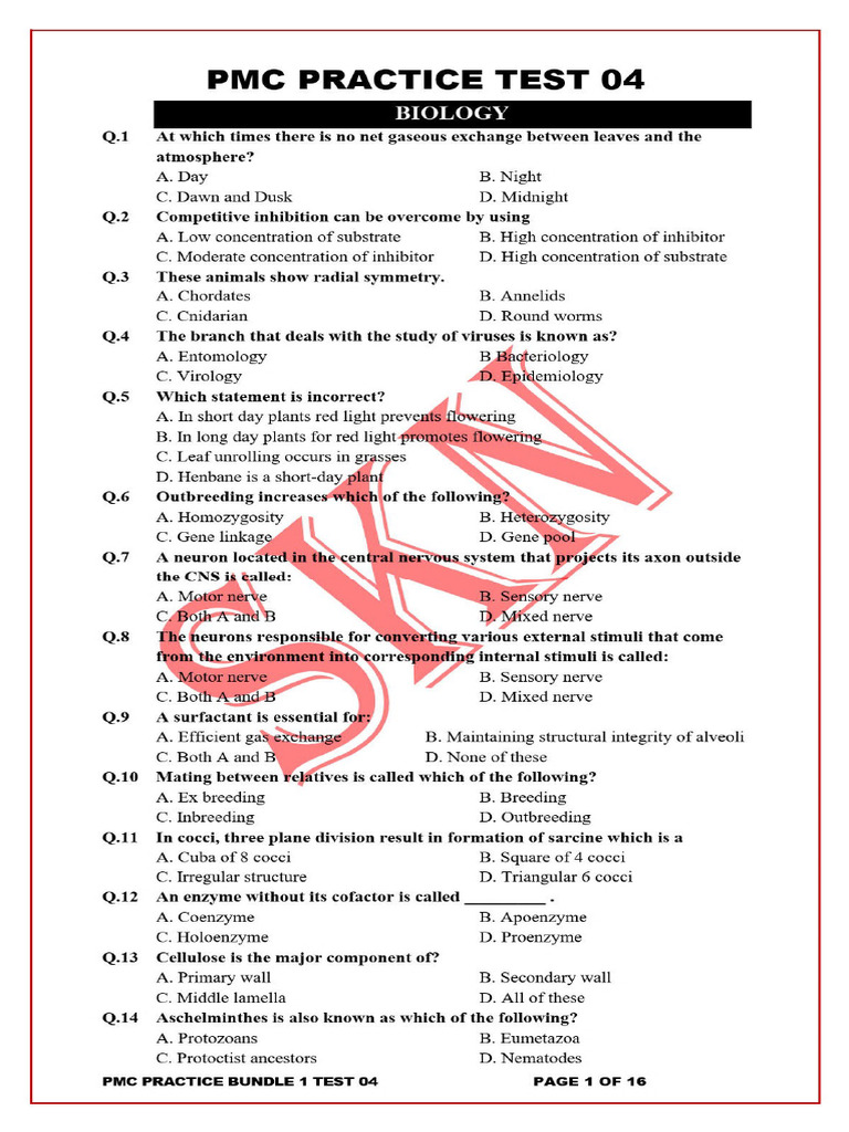 PMC Paid Practice Test 04 Bundle 1 | PDF