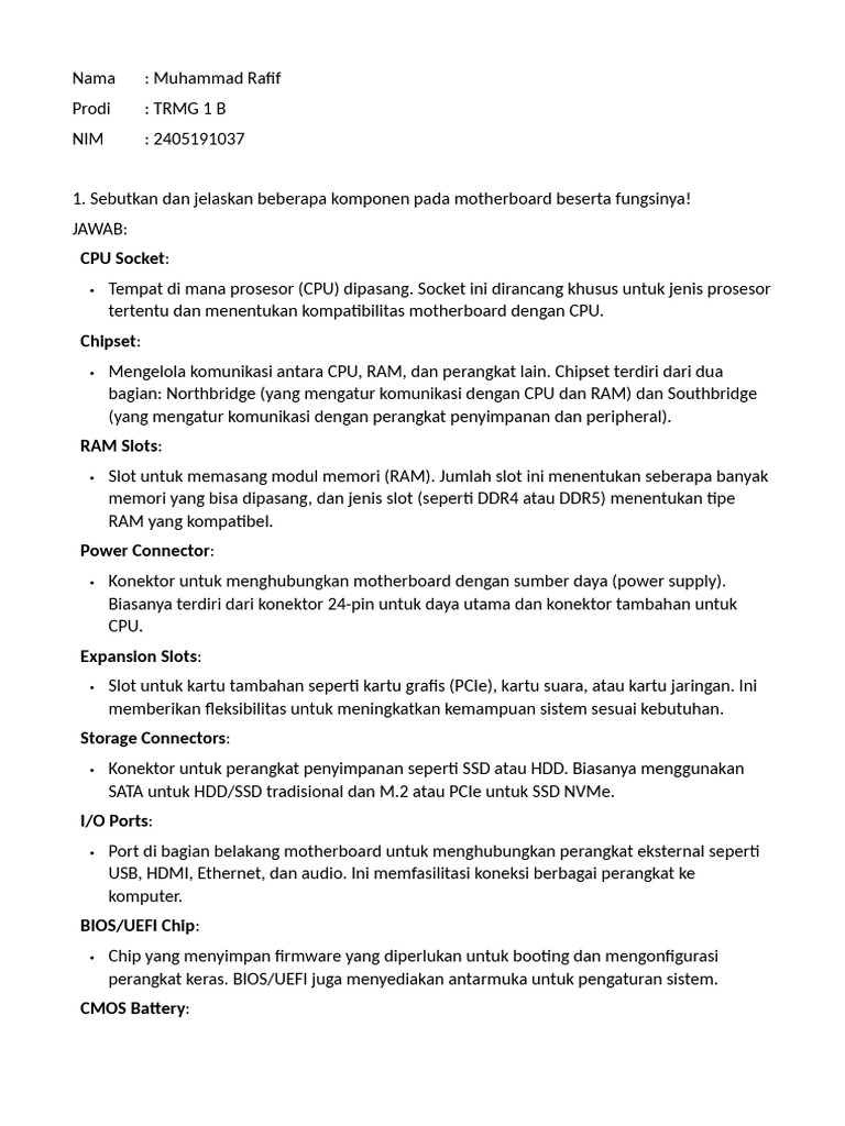 Muhammad Rafif - 2405191037 - Tugas2ArsitekturKomputer | PDF