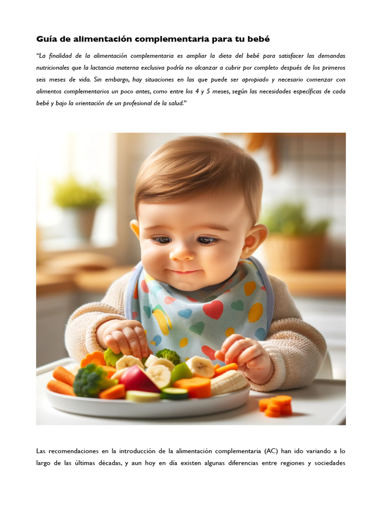 Guía de Alimentación Complementaria para Tu Bebé | PDF