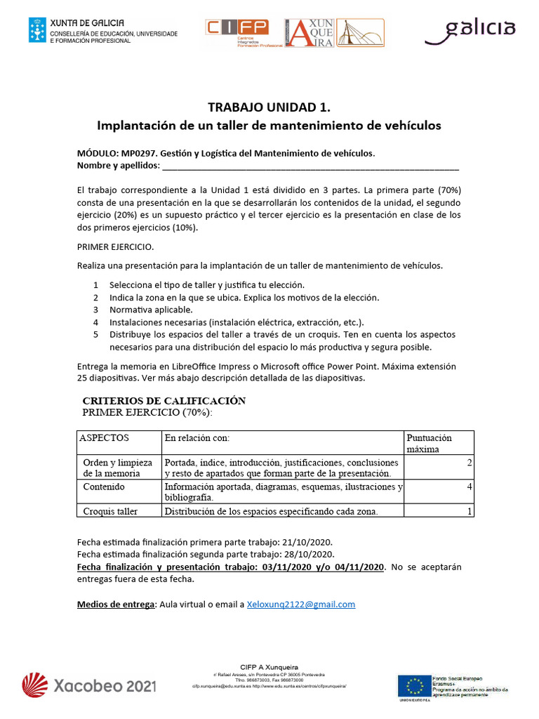Trabajo UD1 - Implantación de Un Taller de Mantenimiento de Vehículos | PDF